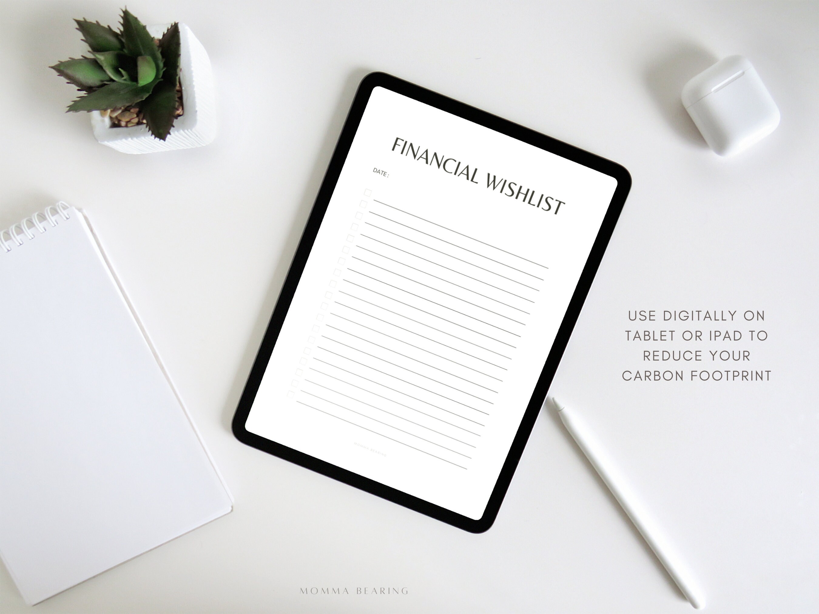 Financial Wish List Printable, Wealth Economic Wishlist, Personal ...