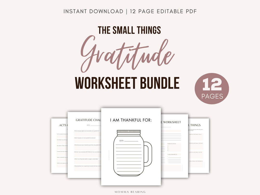 Gratitude Journal Bundle Printable, Self-love Planner, Kindness ...