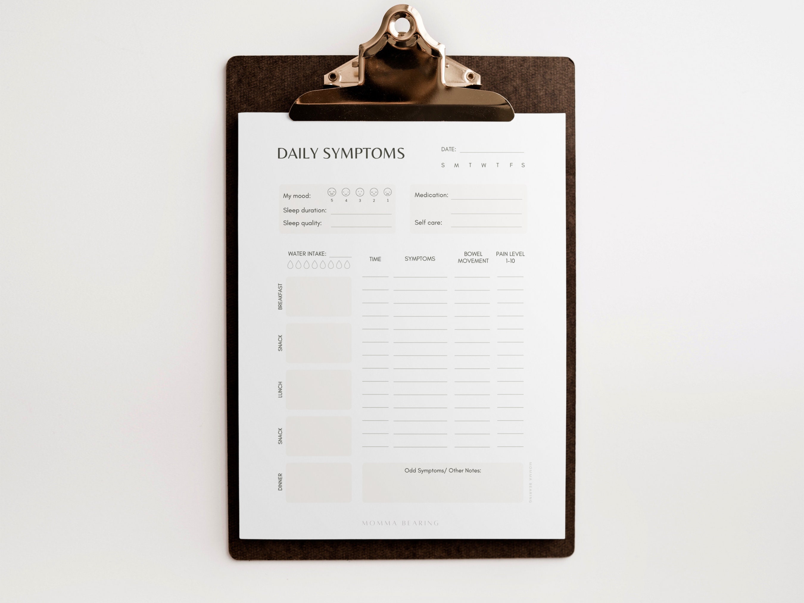 Daily Printable Symptom Journal, Elimination Diet Tracker, IBS Bowel ...