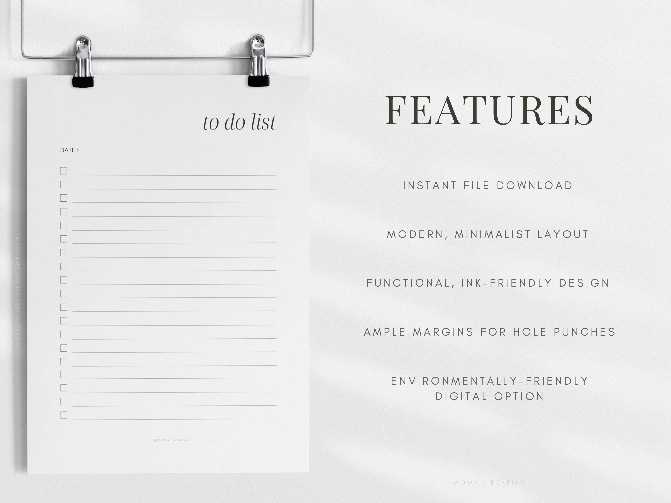 Minimalist to Do List, Printable Undated Task List, Brain Dump, Digital ...