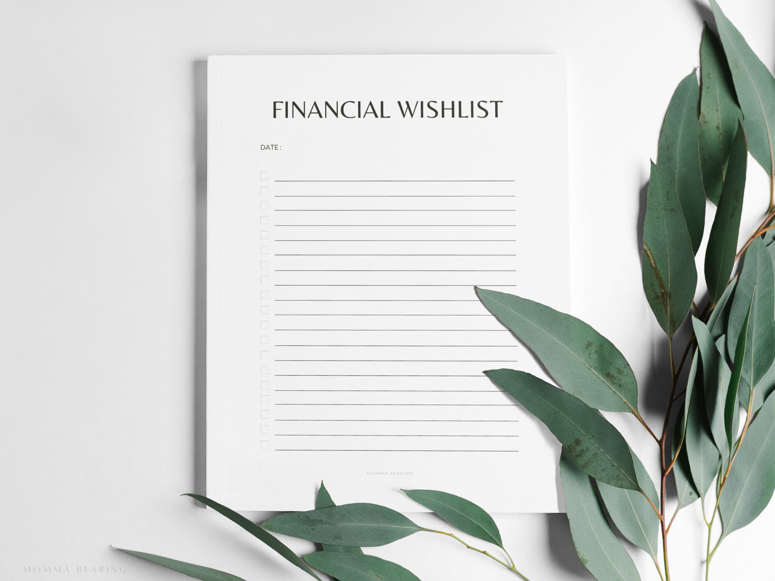 Financial Wish List Printable, Wealth Economic Wishlist, Personal ...