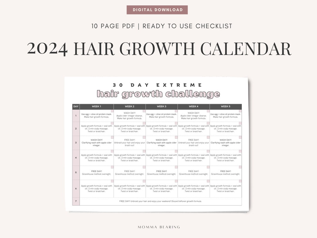 30-day Hair Growth Challenge, Simple Natural Hair Care Routine, Regimen ...