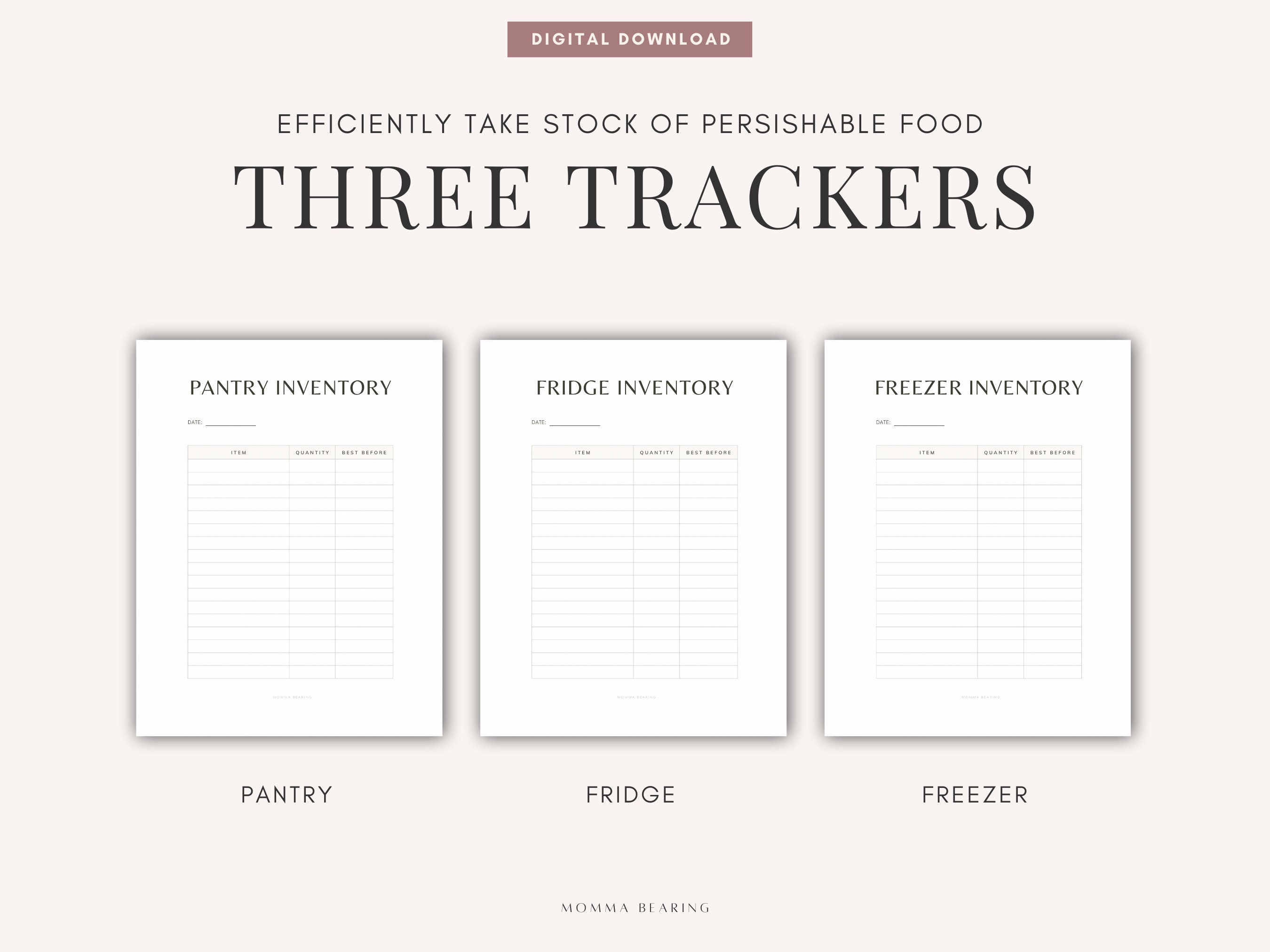 Pantry, Fridge & Freezer Inventory Bundle, Printable Food Expiration ...