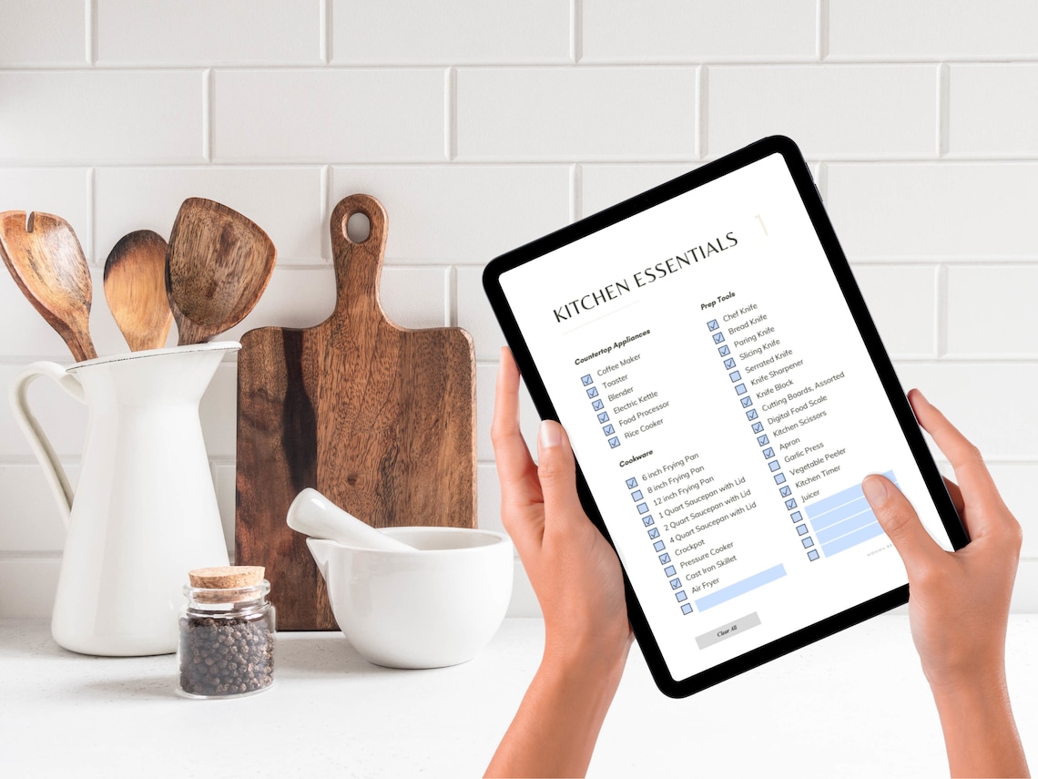Kitchen Essentials Printable Checklist, Kitchen Inventory, Kitchen ...
