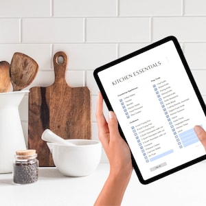 Kitchen Essentials Printable Checklist, Kitchen Inventory, Kitchen ...