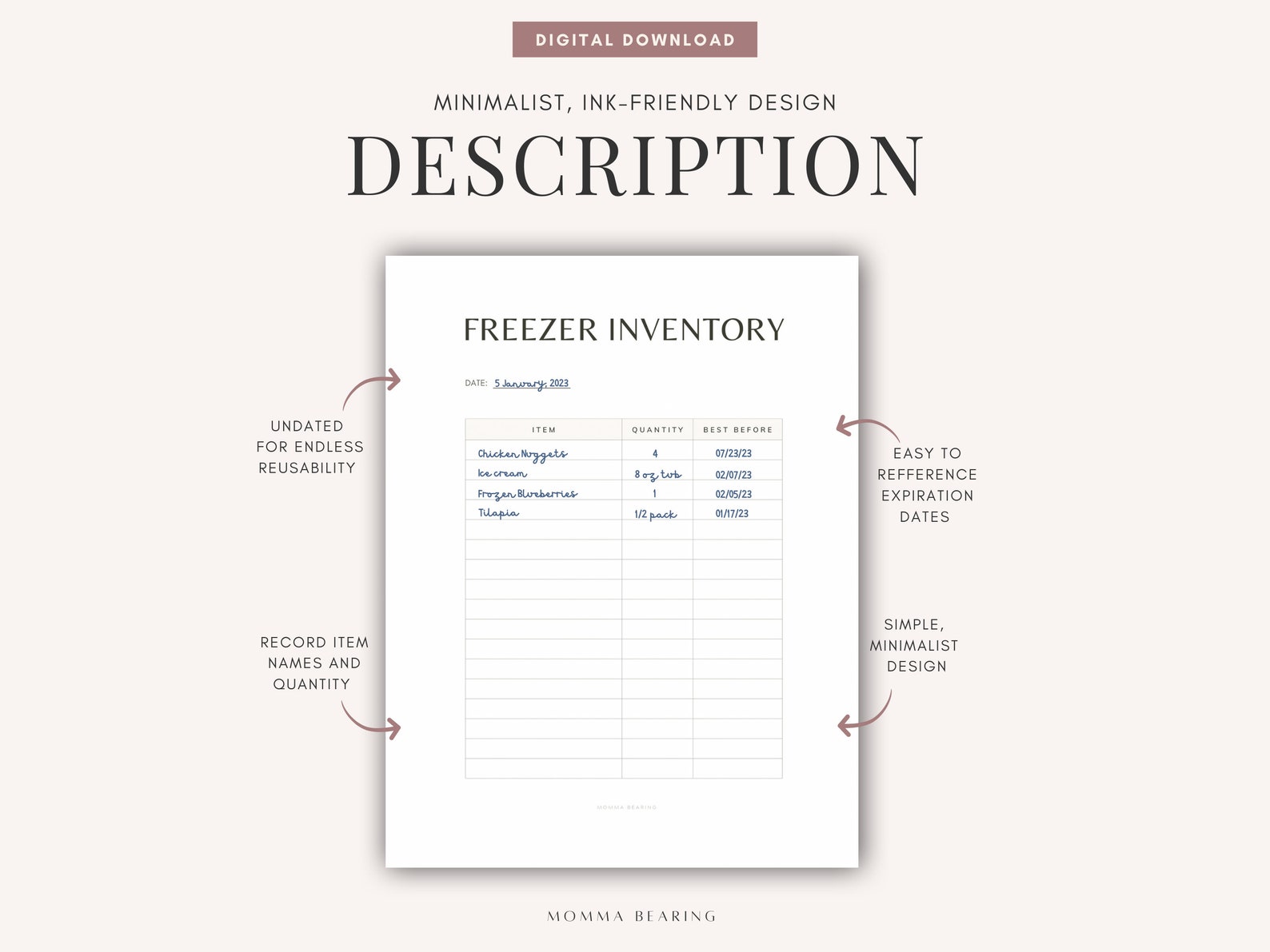 Deep Freezer Storage Log, Printable Breast Milk Expiration Tracker ...