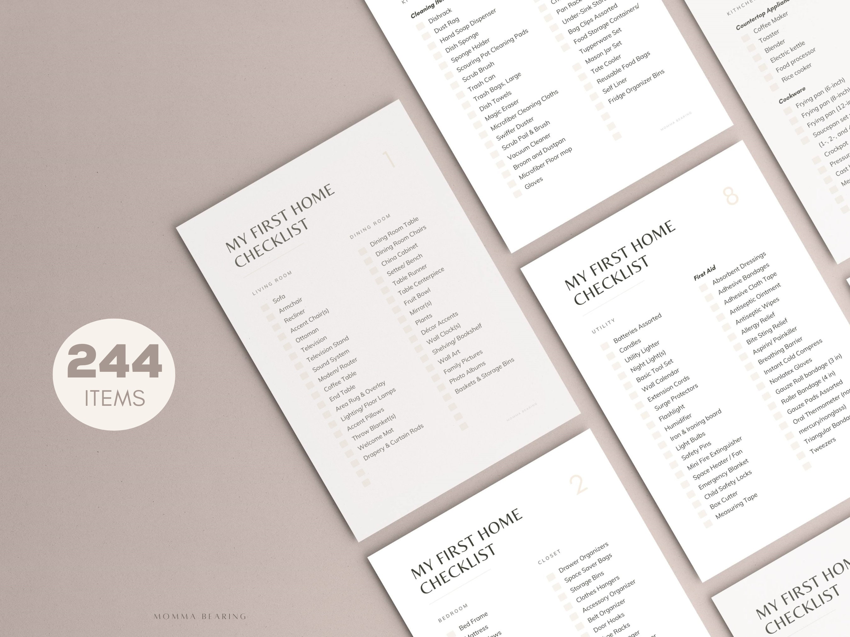 Best New Home Printable Checklist, House Must Haves, First Apartment ...