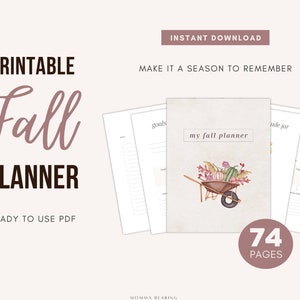 Printable Fall Productivity Planner Watercolor Autumn Journal - Etsy