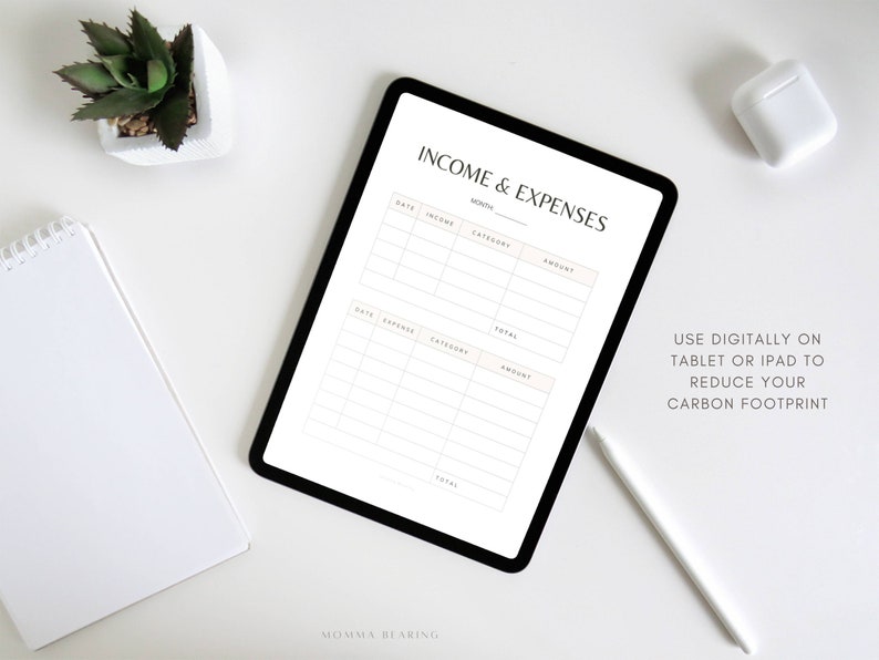 Income and Expenses Tracker Printable, Money Tracking, Bill Organizer ...