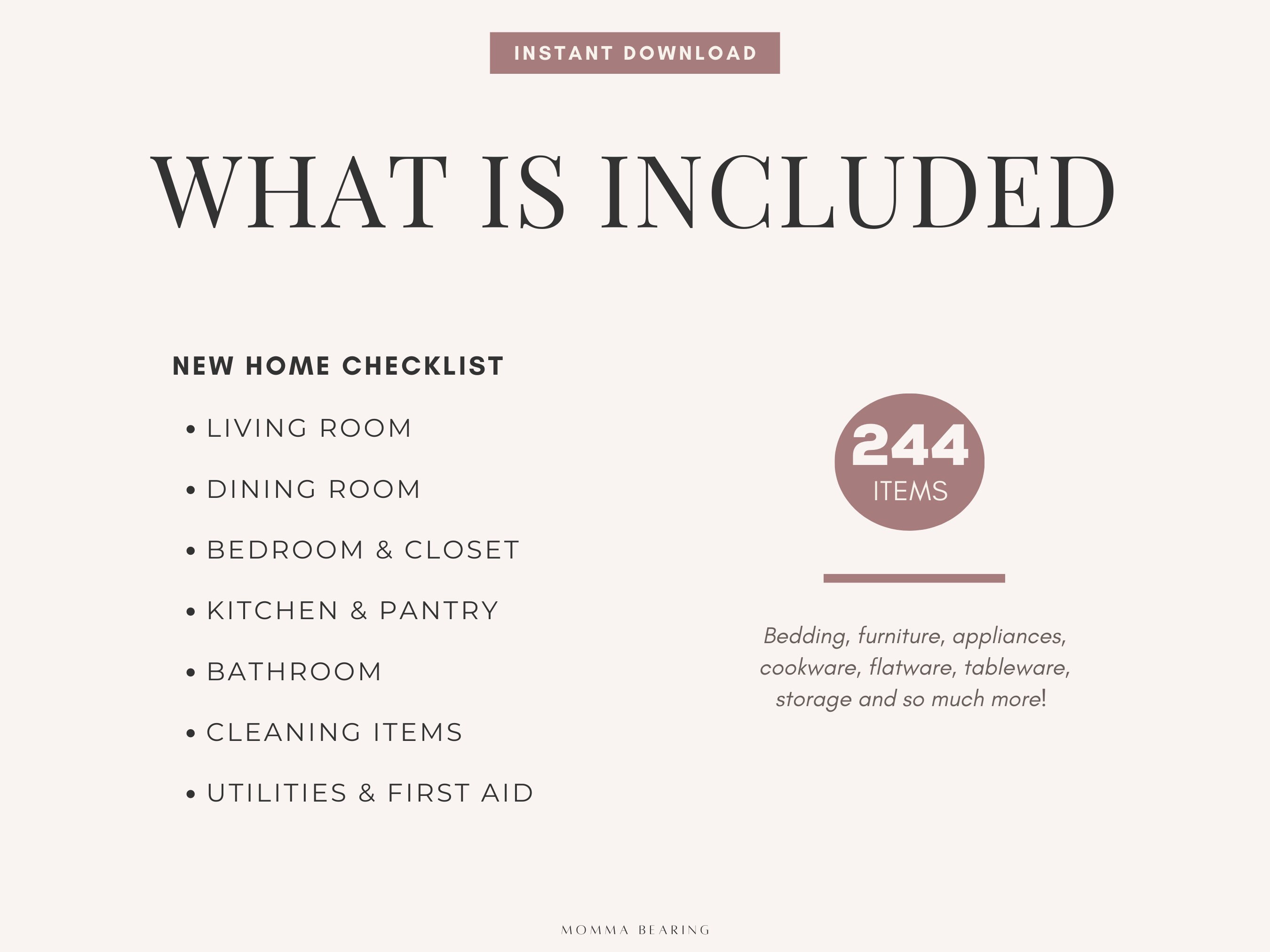 Best New Home Printable Checklist, House Must Haves, First Apartment ...