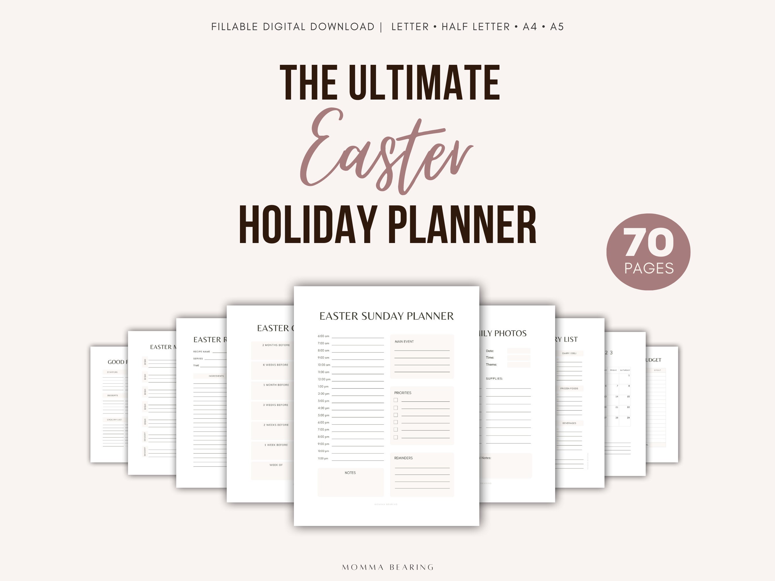 Easter Planner Printable, Kids Easter Baskets Tracker, Easter Egg Hunt ...
