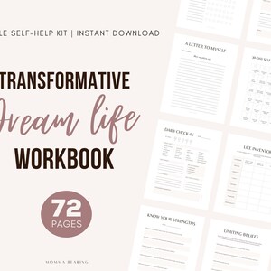 Printable Dream Life Workbook, Vision Board Kit, Self Therapy Worksheet ...