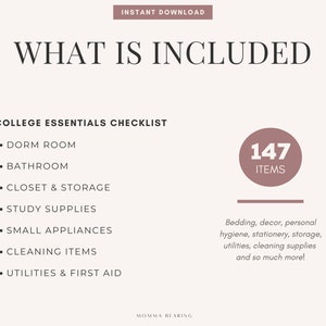 Best College Essentials Checklist, Printable Dorm Room Packing List A4 ...