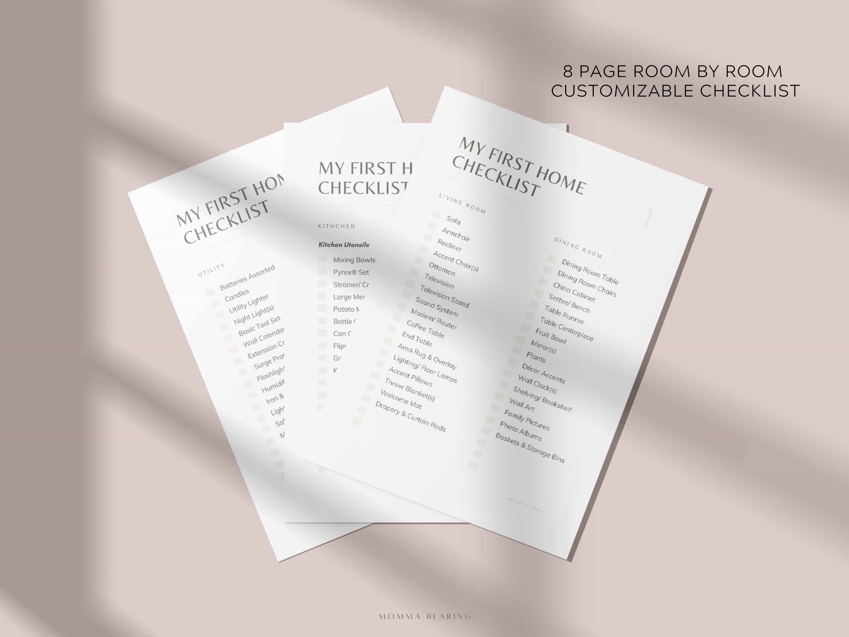 Best New Home Printable Checklist, House Must Haves, First Apartment ...