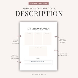 2024 Vision Board Printable, Life Goal Tracker, Digital Goal Setting ...