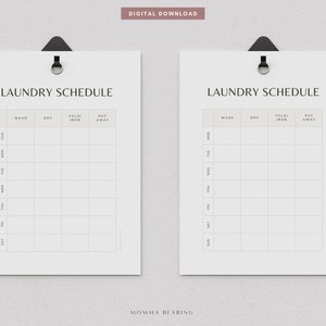 Laundry Schedule Printable, Editable Weekly Laundry Routine, Washing ...