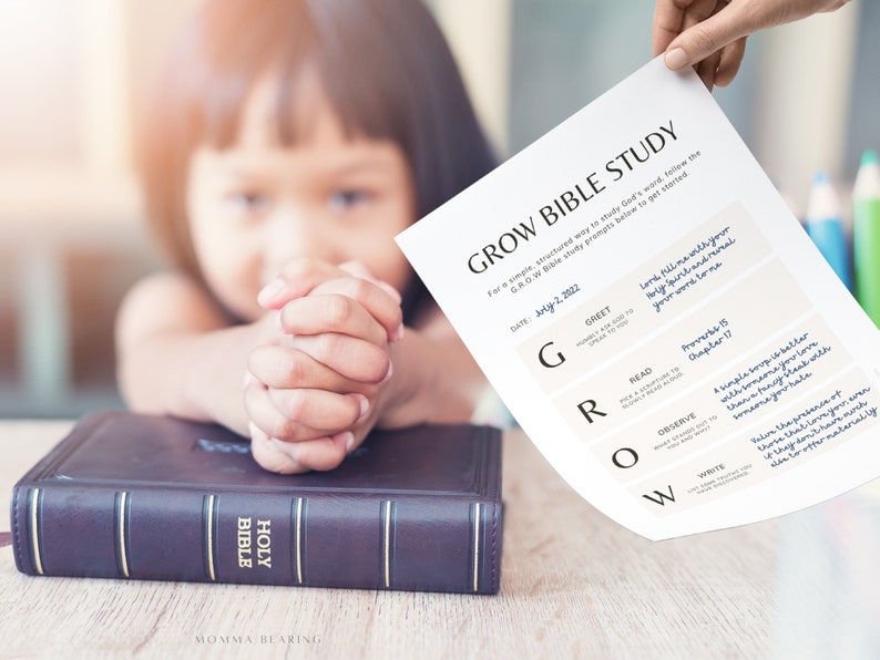 G.R.O.W Bible Study Method, Printable Christian Scripture Worksheet ...