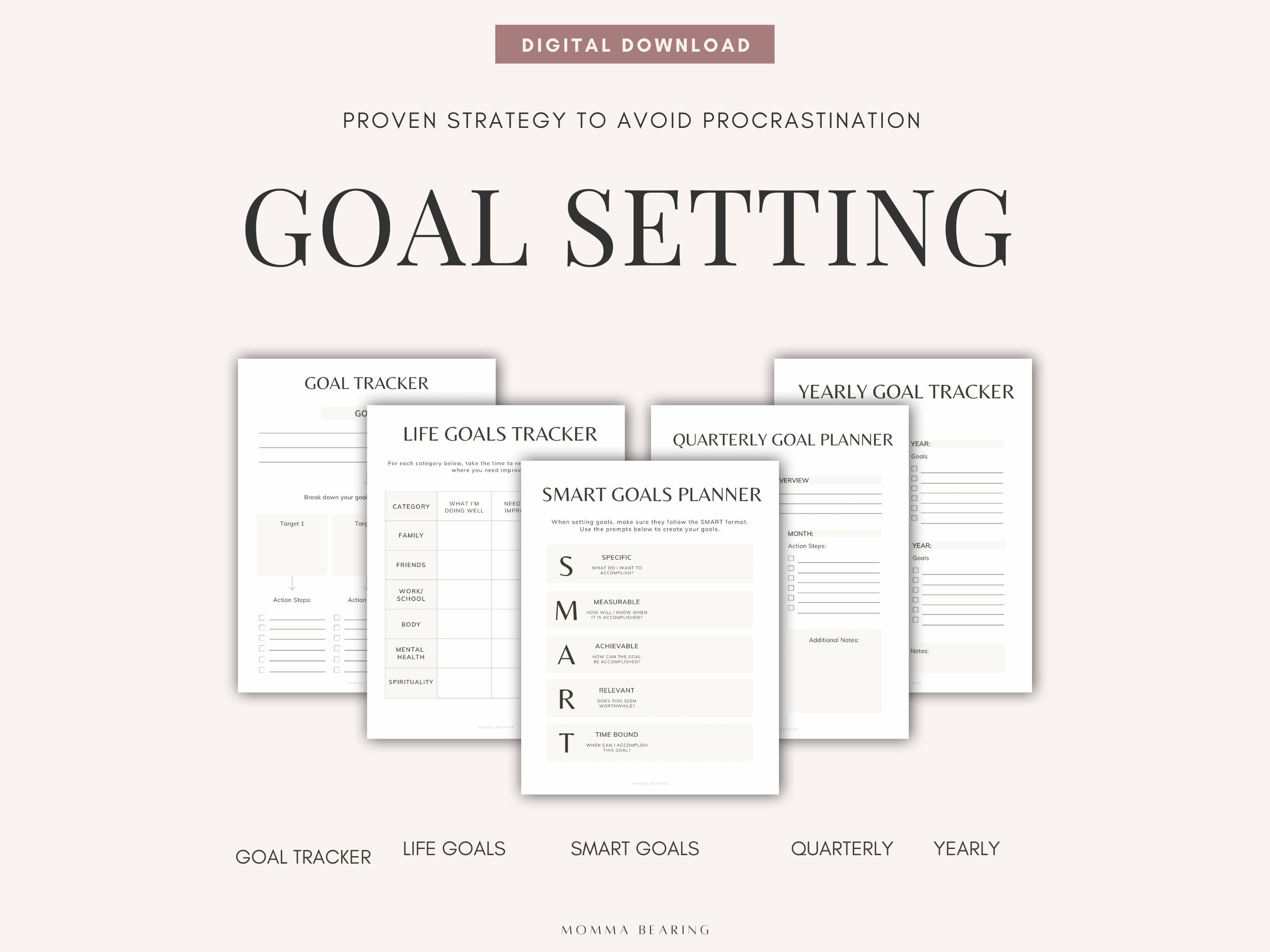 Personal Productivity Worksheet Bundle, ADHD Daily Weekly Monthly ...