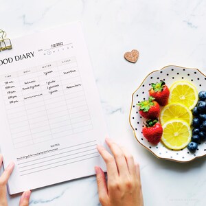 Printable Food Diary, Digital Food Journal, Undated Meal Tracker, Daily ...