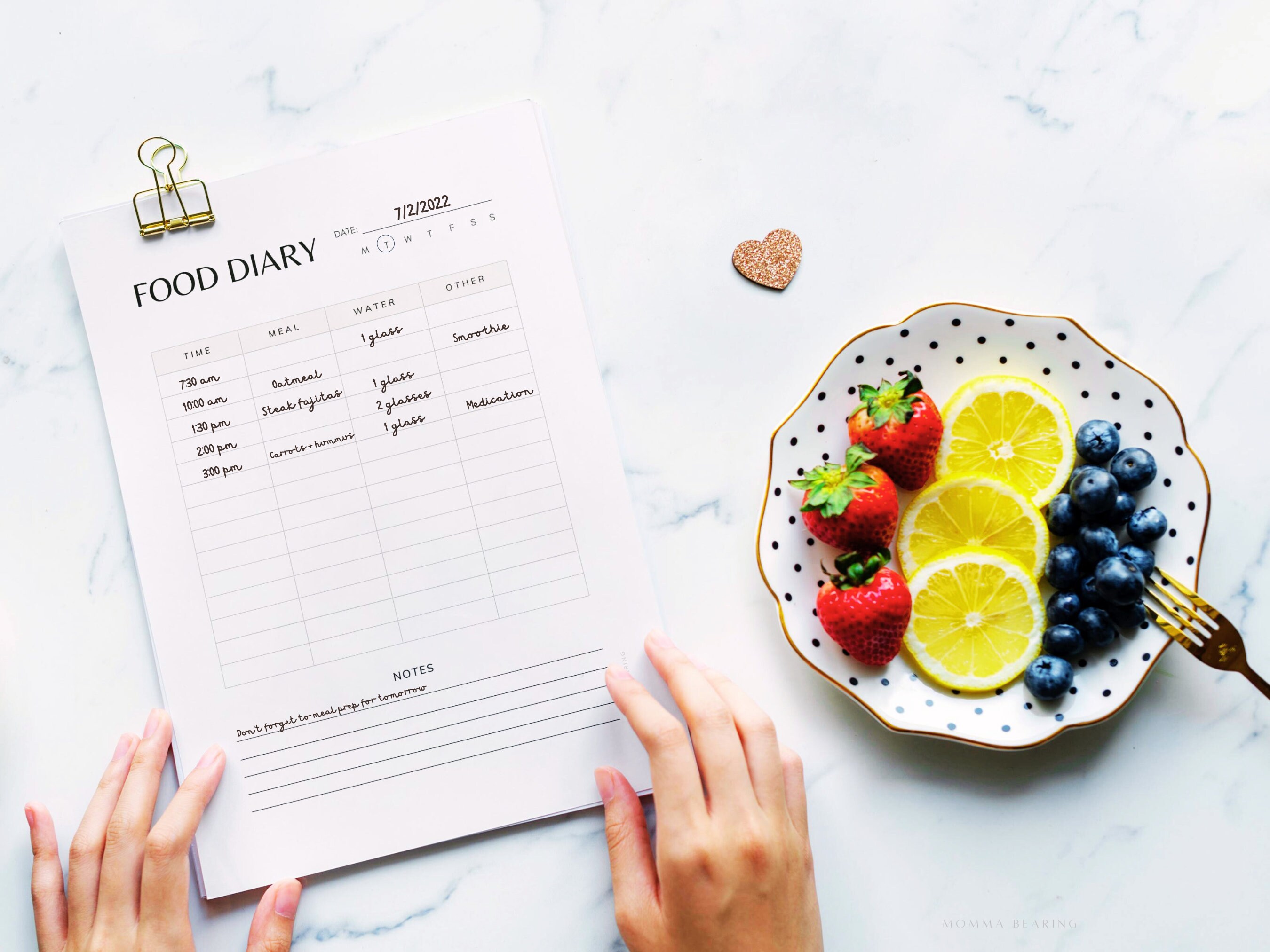 Printable Food Diary, Digital Food Journal, Undated Meal Tracker, Daily ...