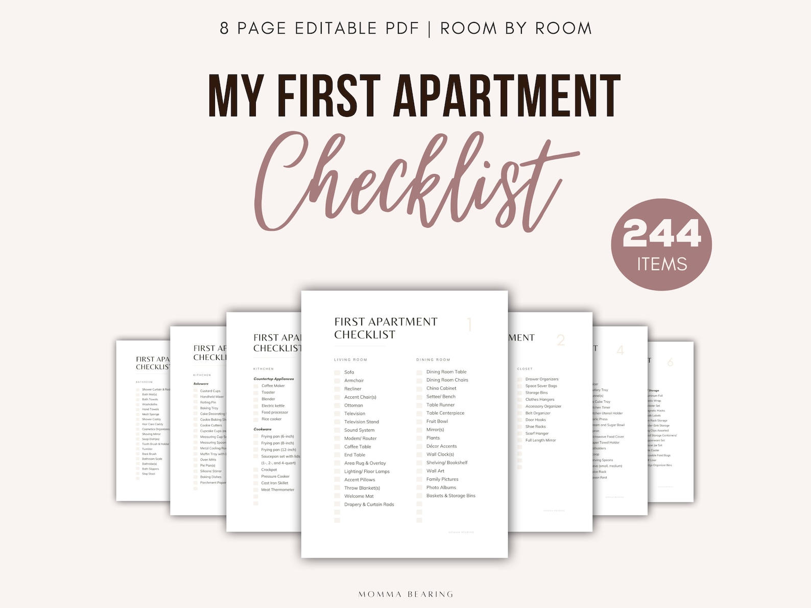 First Apartment Checklist Printable New Home Essentials - Etsy