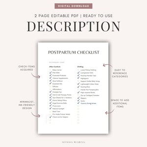 Postpartum Essentials Checklist Printable, Best Postpartum Recovery ...