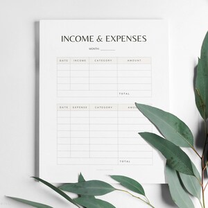 Income and Expenses Tracker Printable, Money Tracking, Bill Organizer ...