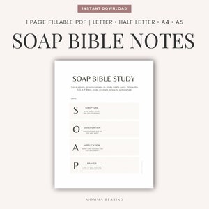 Simple SOAP Bible Study Printable, Christian Scripture Worksheet ...