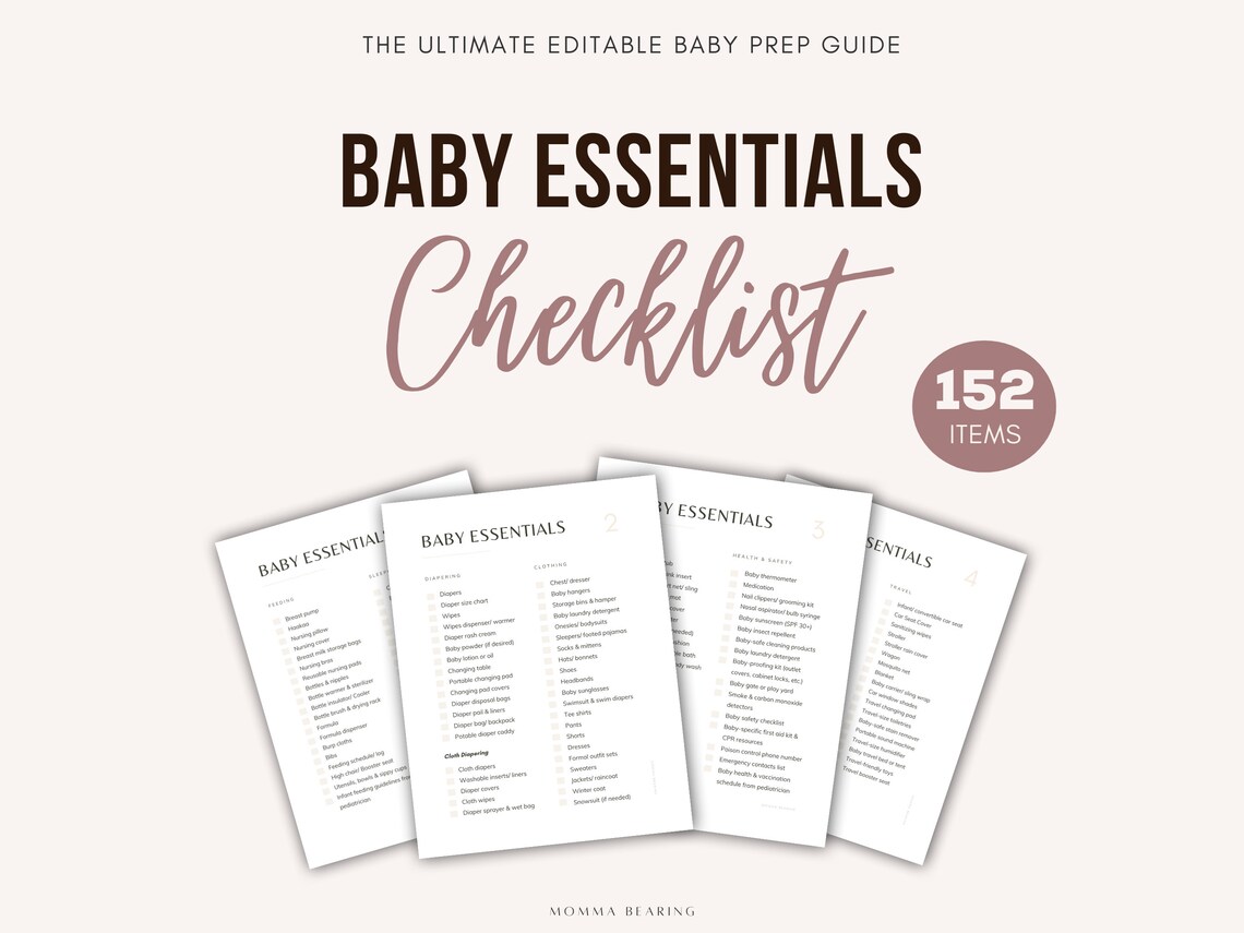 Printable Baby Essentials Checklist, Best Baby Shower Gift List ...