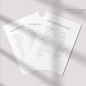 Kitchen Essentials Printable Checklist, Kitchen Inventory, Kitchen ...