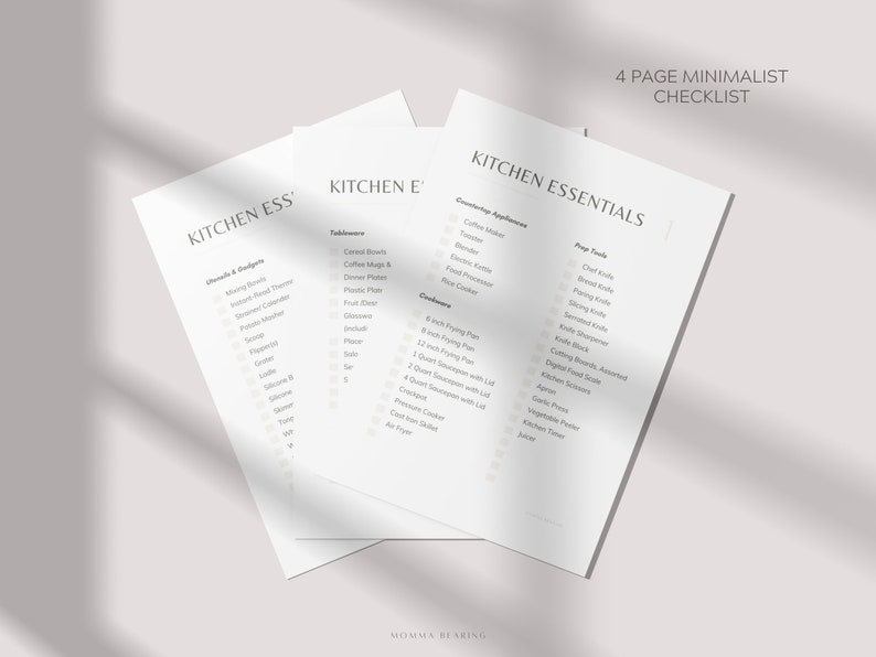 Kitchen Essentials Printable Checklist, Kitchen Inventory, Kitchen ...