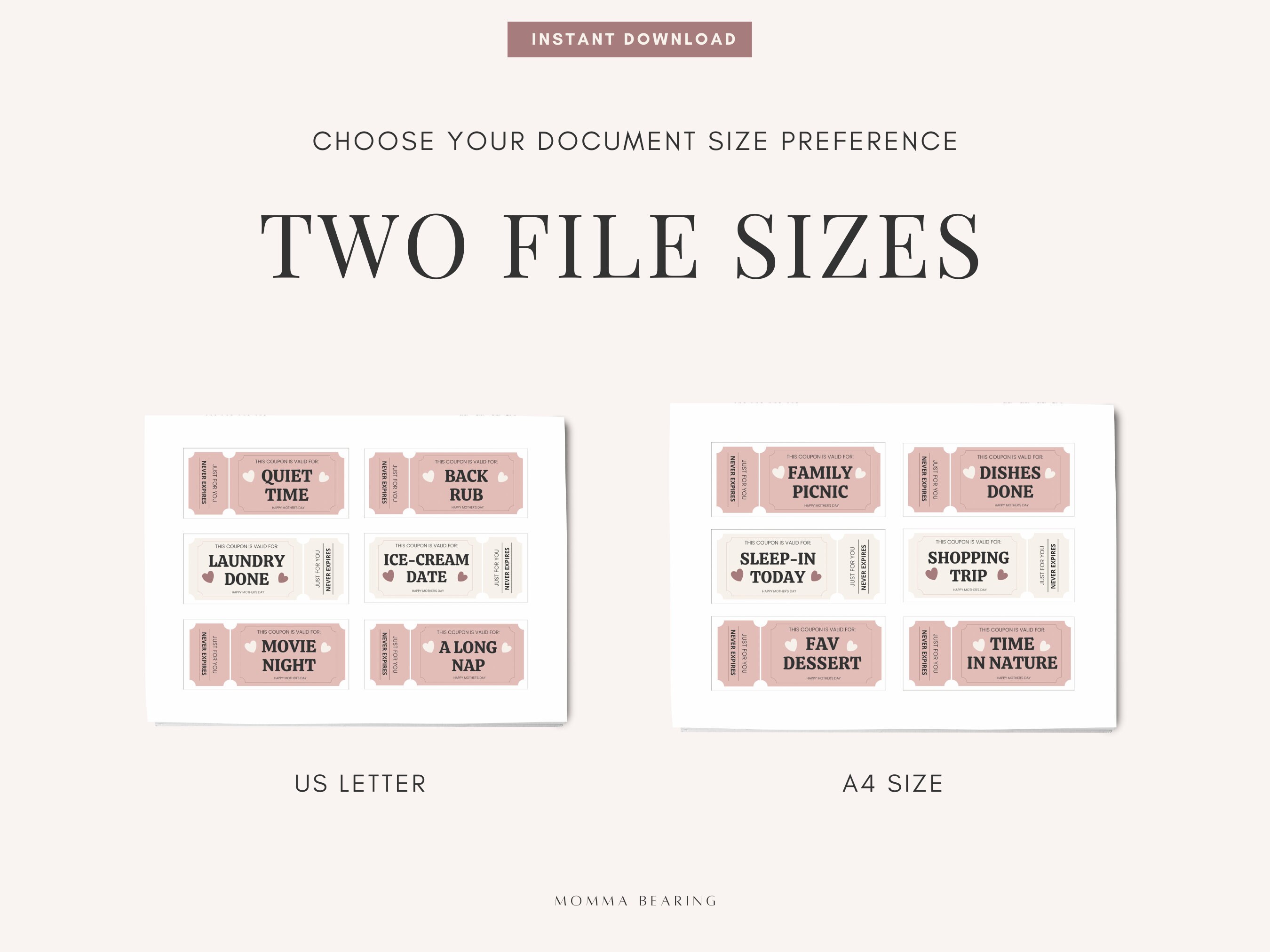 Printable Mother's Day Coupons, Best Gift From Child, Fun Mother's Day ...