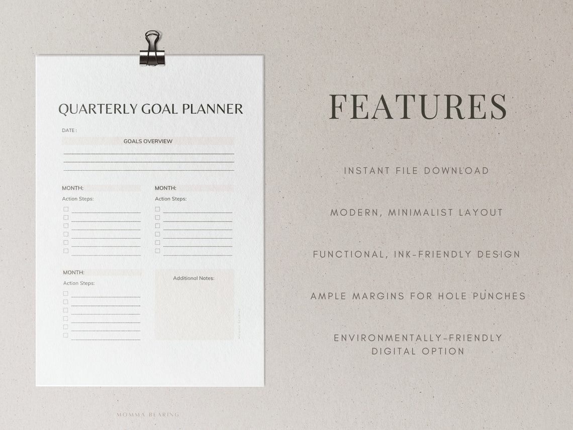 Q4 Action Plan Template, Printable Quarterly Goal Tracker, Business ...