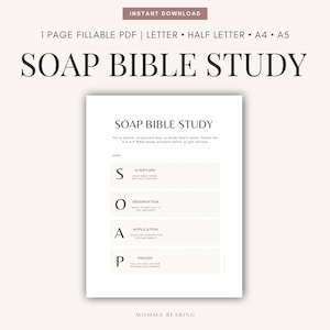 Simple SOAP Bible Study Printable, Christian Scripture Worksheet ...