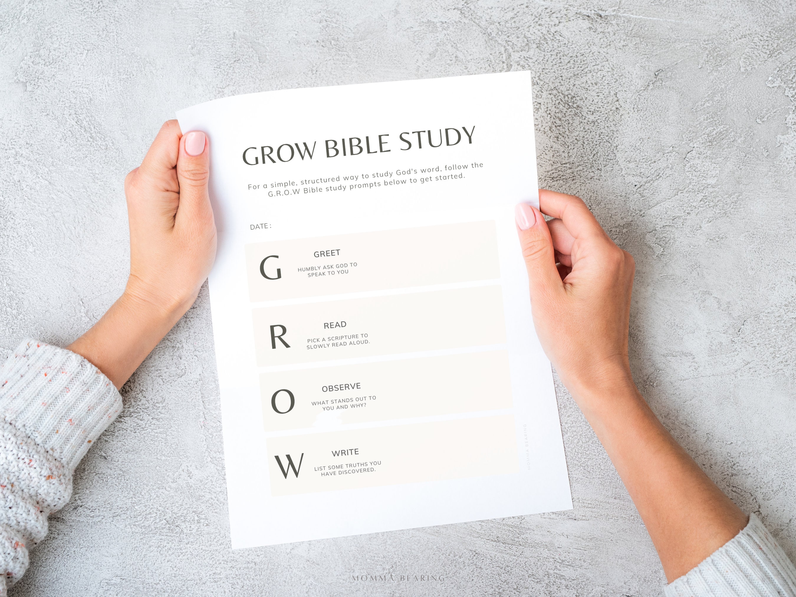 G.R.O.W Bible Study Method, Printable Christian Scripture Worksheet ...
