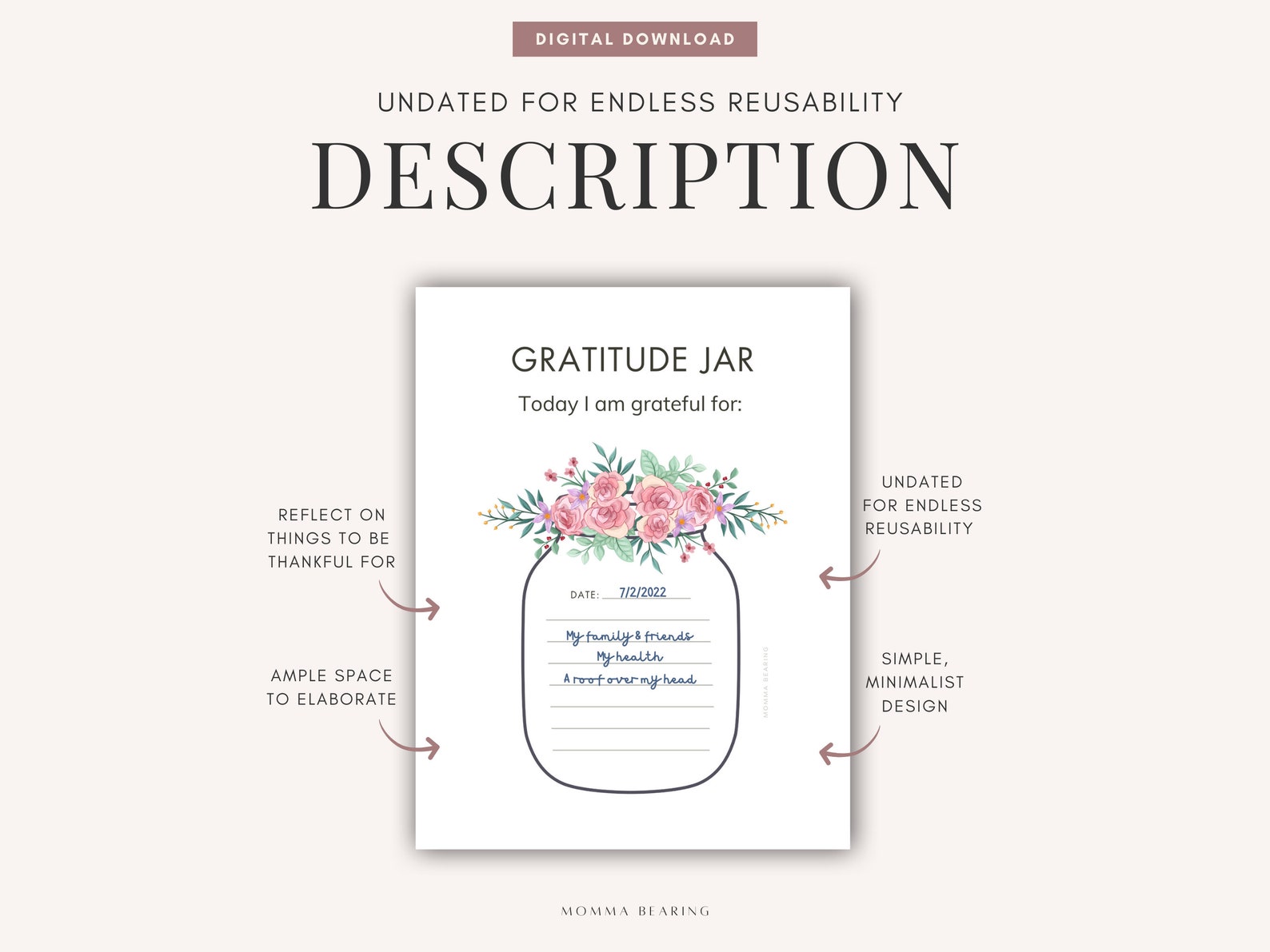 Printable Gratitude Worksheet Bundle, Acts of Kindness Log, Small ...