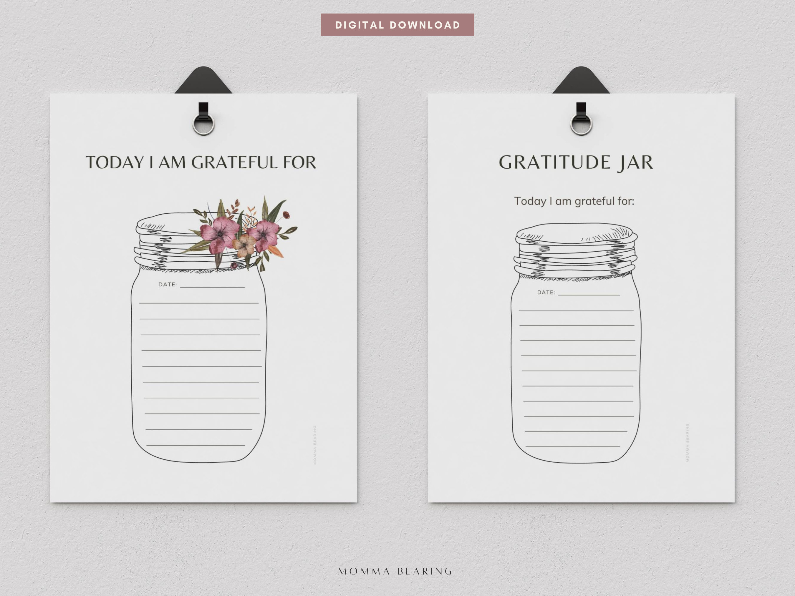 Daily Gratitude Jar Printable Kids Mason Jar Activity - Etsy
