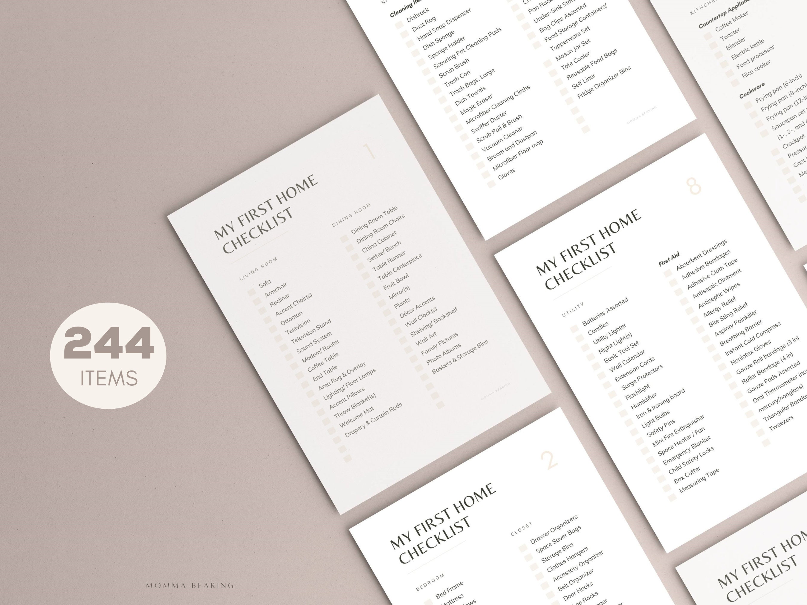 New Home Checklist Printable, New Apartment Essentials, First House ...