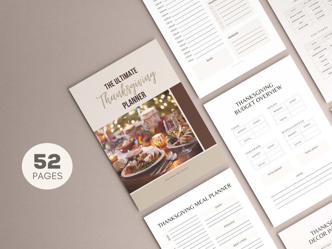 Thanksgiving Planner Printable, Thanksgiving Binder A5, Thanksgiving ...