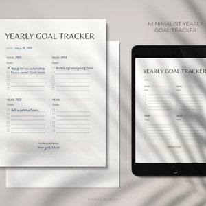 Long-term Goals Tracker, Printable 4 Year Plan, Goal Setting Worksheet ...