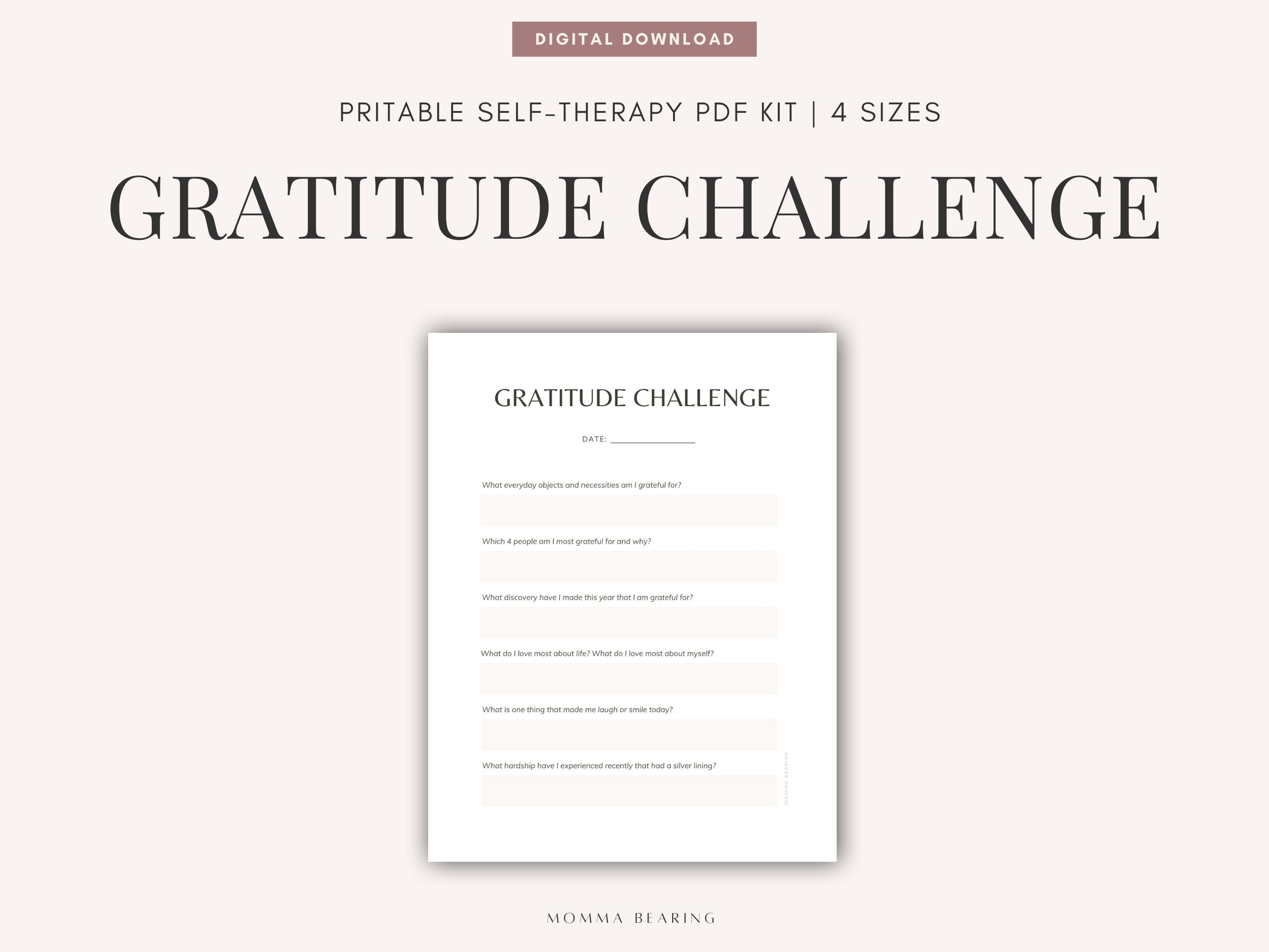 Printable Small Things Worksheet Bundle, Minimalist Gratitude Workbook ...