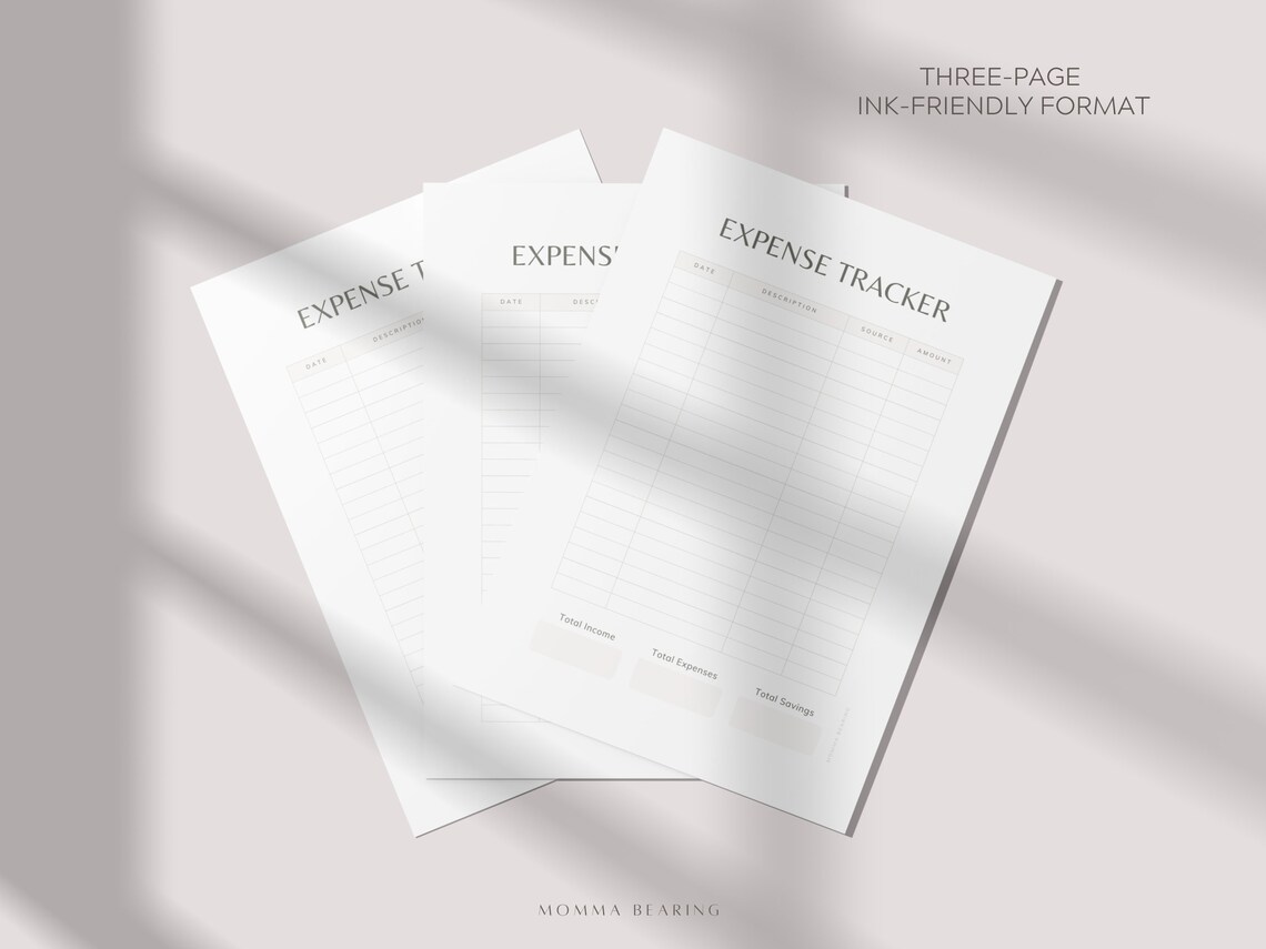 Undated Expenses Tracker Printable, Digital Spending Tracker, Business ...