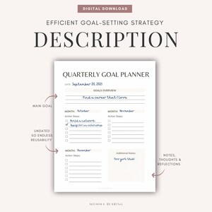 Q4 Action Plan Template, Printable Quarterly Goal Tracker, Business ...
