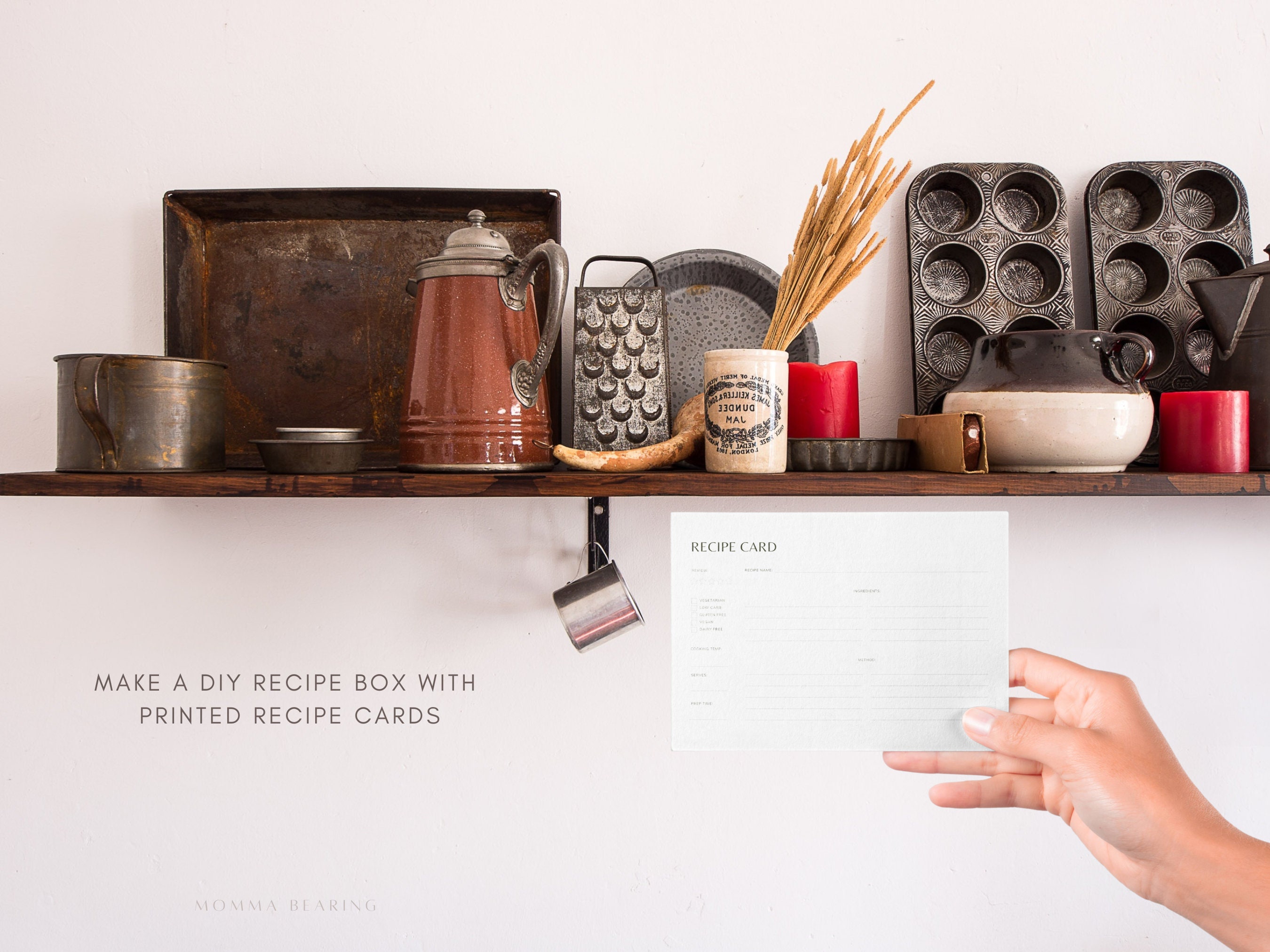 Simple Printable Recipe Card 4x6, Editable Blank Recipe Card Template ...