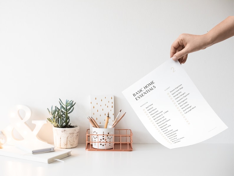Basic Home Essentials Printable, Moving Out Checklist, New Apartment to ...