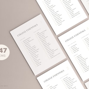 Best College Essentials Checklist, Printable Dorm Room Packing List A4 ...