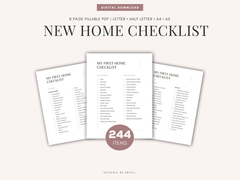 Best New Home Printable Checklist House Must Haves First - Etsy