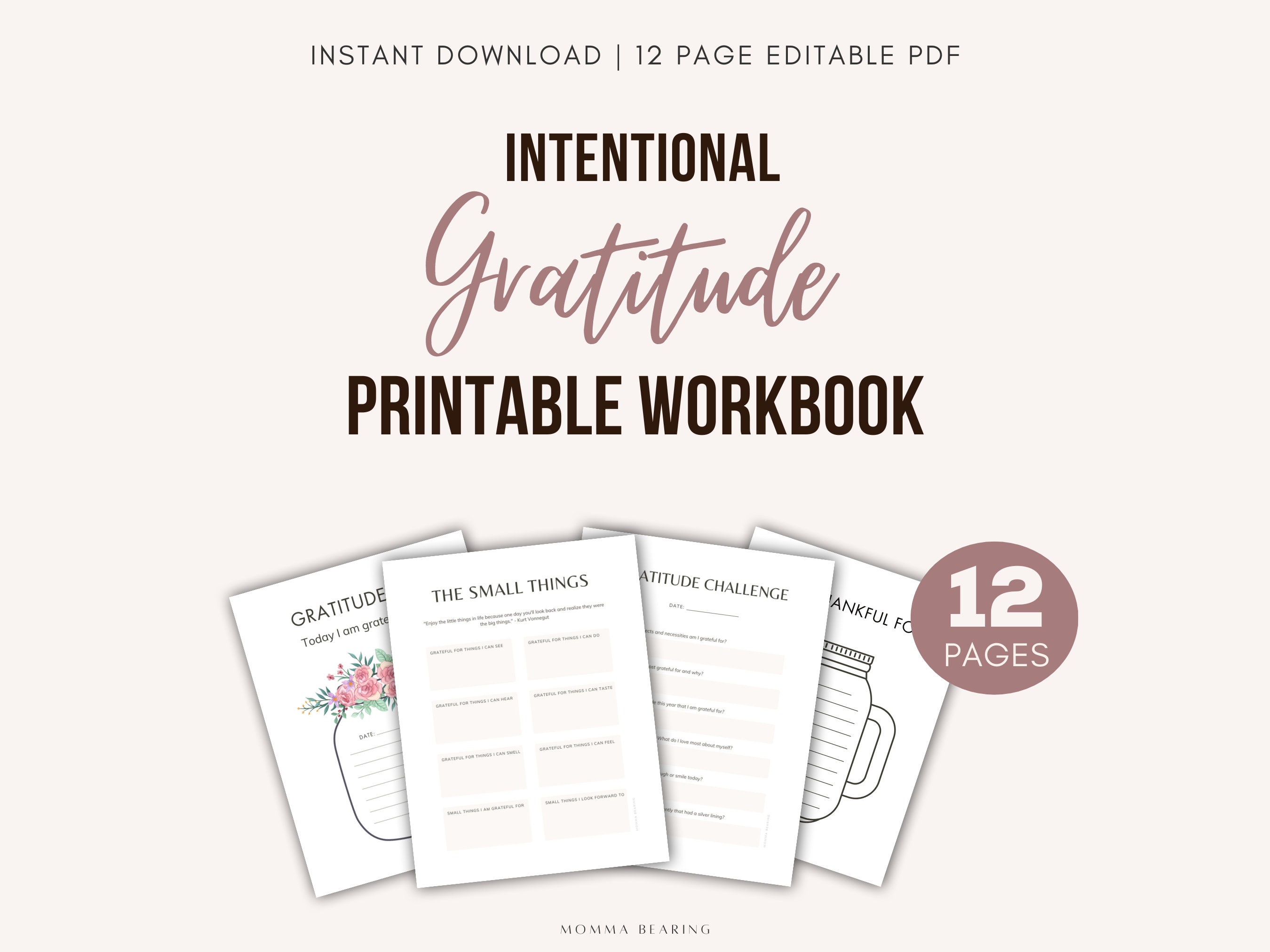 Printable Gratitude Journal Workbook, Self-love Planner, Kindness ...