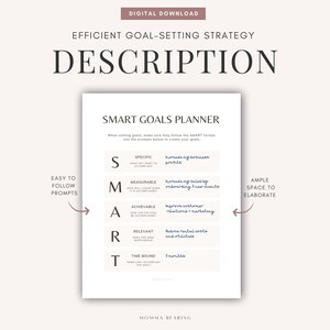 SMART Goal Tracker, Goal Setting Strategy Worksheet, Goal Planner ...