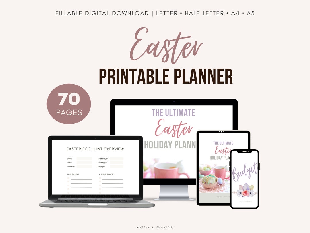 2024 Easter Planner Printable, Kids Easter Baskets Tracker, Easter Egg ...